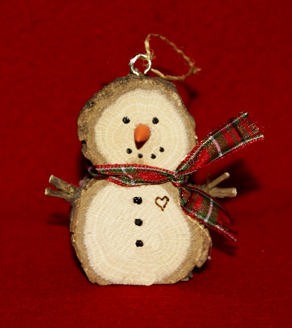 Rustic Log Snowmen