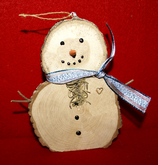 Rustic Log Snowmen